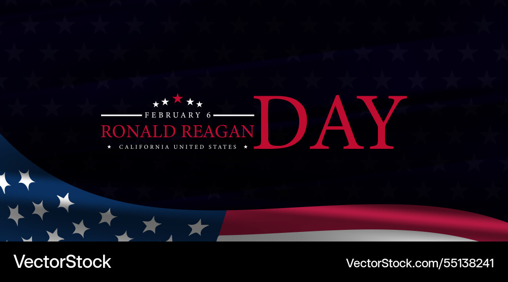 Remembering ronald reagan a day of tribute Vector Image