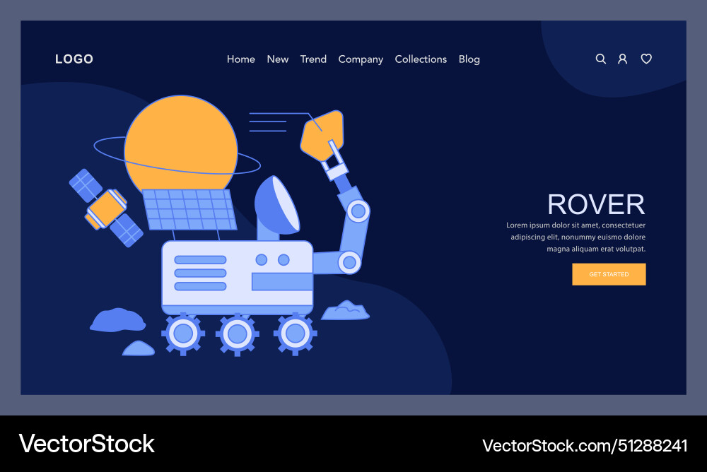 Rover exploration concept Royalty Free Vector Image