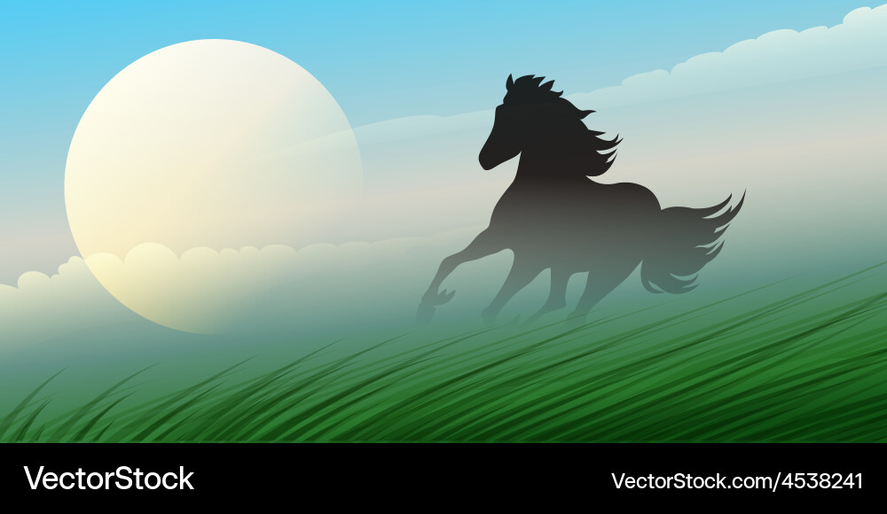 Running stallion Royalty Free Vector Image - VectorStock