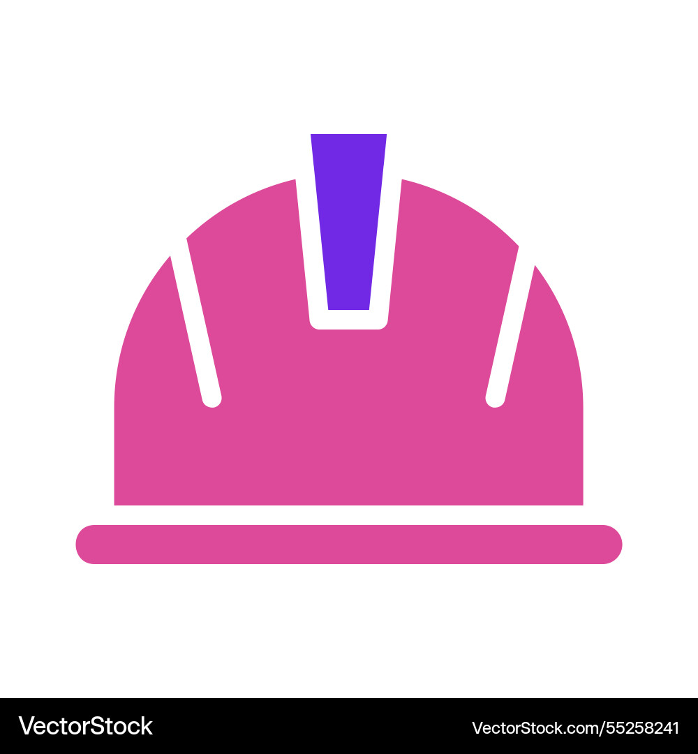 Safety first icon pink construction helmet symbol Vector Image