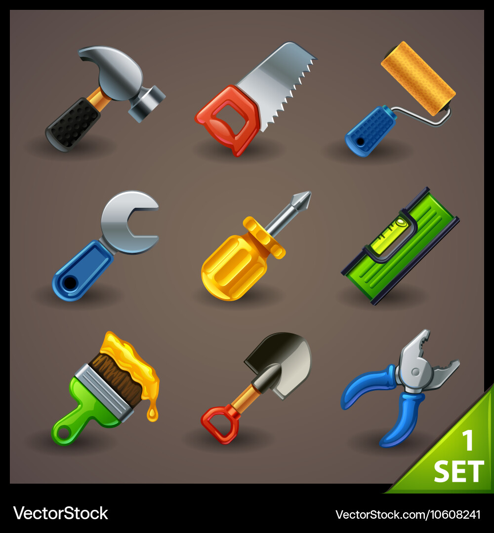 Tools icon set-1 Royalty Free Vector Image - VectorStock