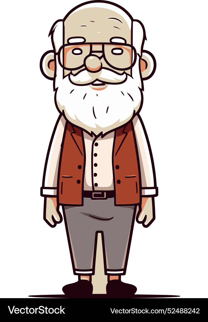 Characterful lines drawing of an aged Royalty Free Vector