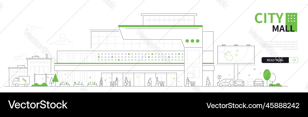City mall - modern thin line design style Vector Image