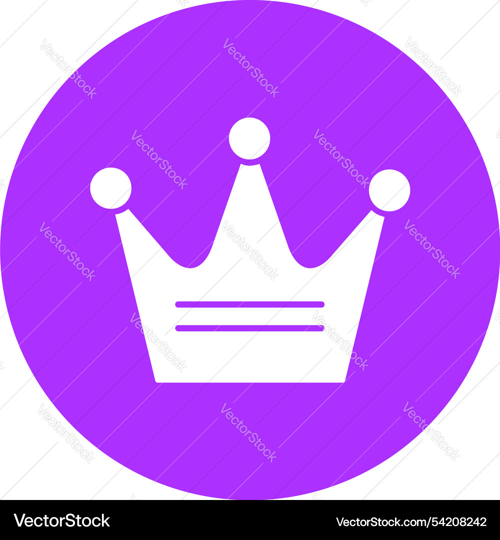 Crown glyph circle icon Royalty Free Vector Image