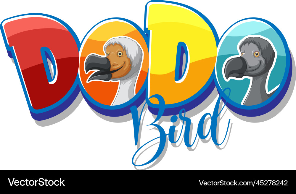 Dodo bird extinction animal cartoon logo Vector Image