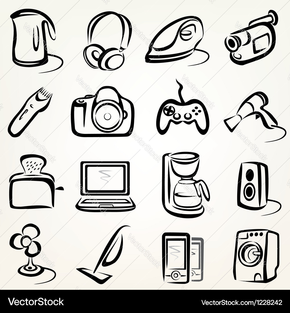 Electric goods icons Royalty Free Vector Image