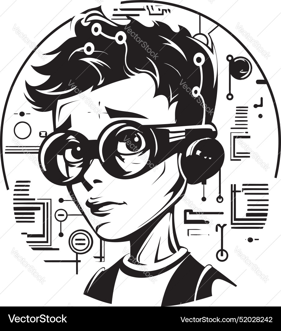 Inventor engineering prodigy black logo featuring Vector Image