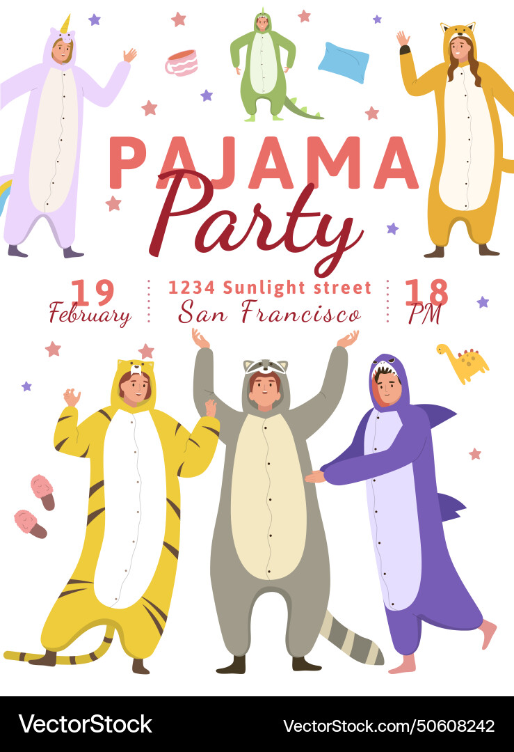 Pajama party poster Royalty Free Vector Image - VectorStock