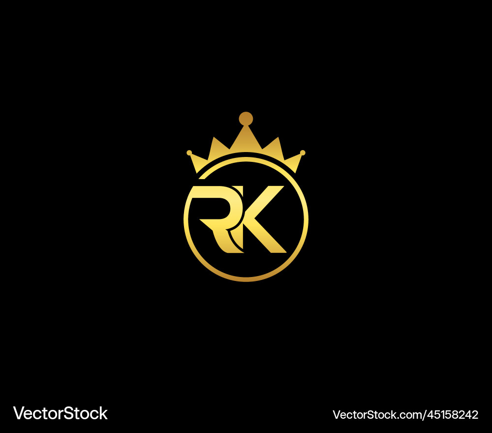 Rk logo design Royalty Free Vector Image - VectorStock
