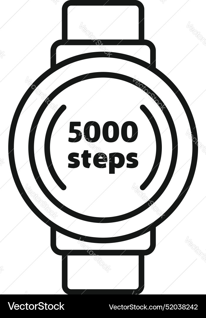 Smartwatch showing five thousand steps icon Vector Image