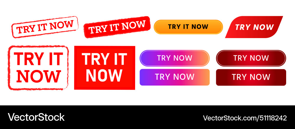 Try it now square stamp and rectangle button Vector Image