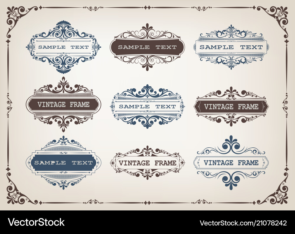 Vintage Frame Collection Royalty Free Vector Image