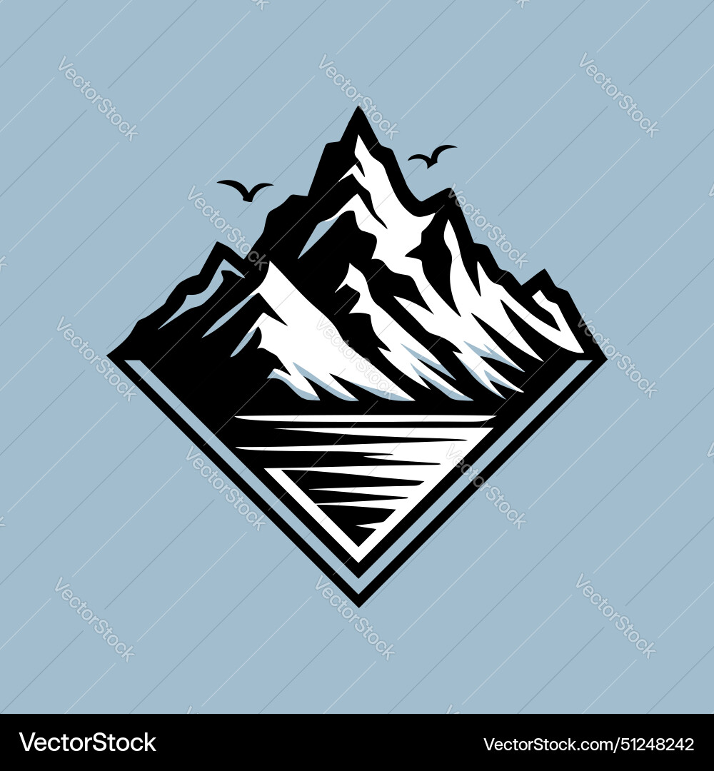 Vintage mountain expedition symbol logo Royalty Free Vector