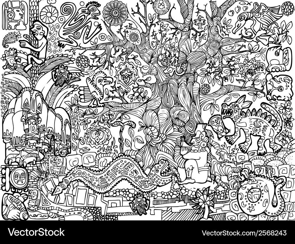 Ancient Mayan Background – Royalty-Free Vector | VectorStock