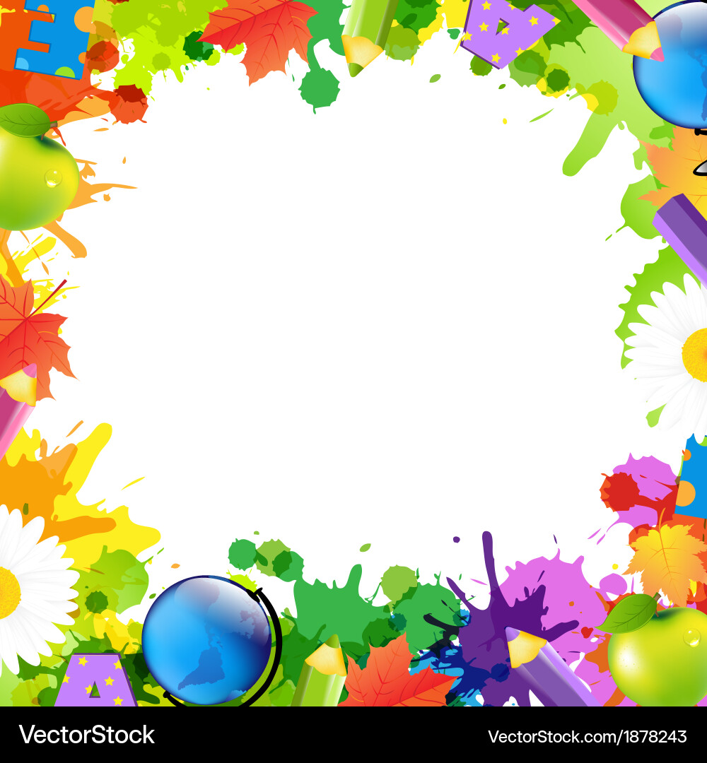 Back to school frame Royalty Free Vector Image