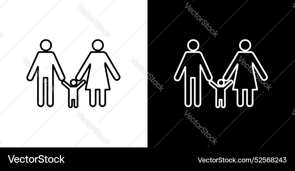 Child custody icon set on white background Vector Image