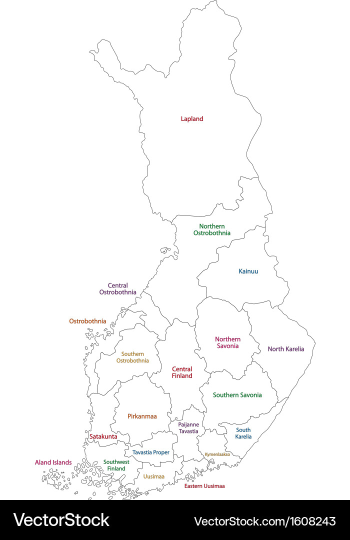 Contour finland map Royalty Free Vector Image - VectorStock