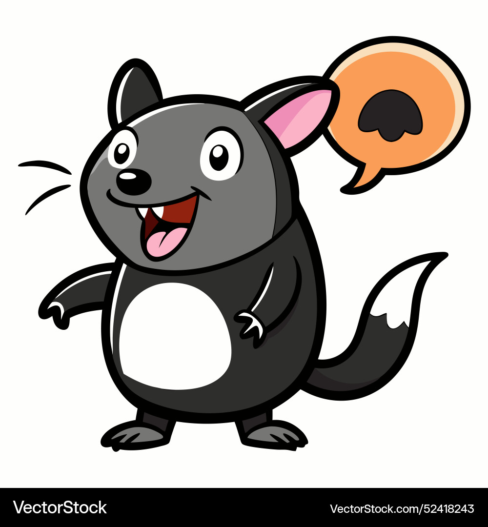 Dibbler rodent speaks kawaii Royalty Free Vector Image