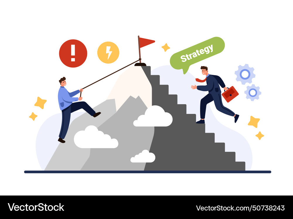 Hard and easy path to career development Vector Image