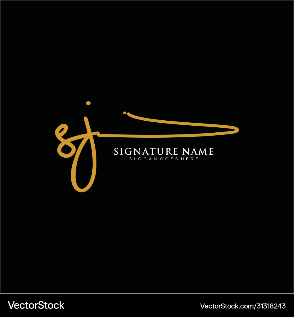 Letter sj signature logo template Royalty Free Vector Image