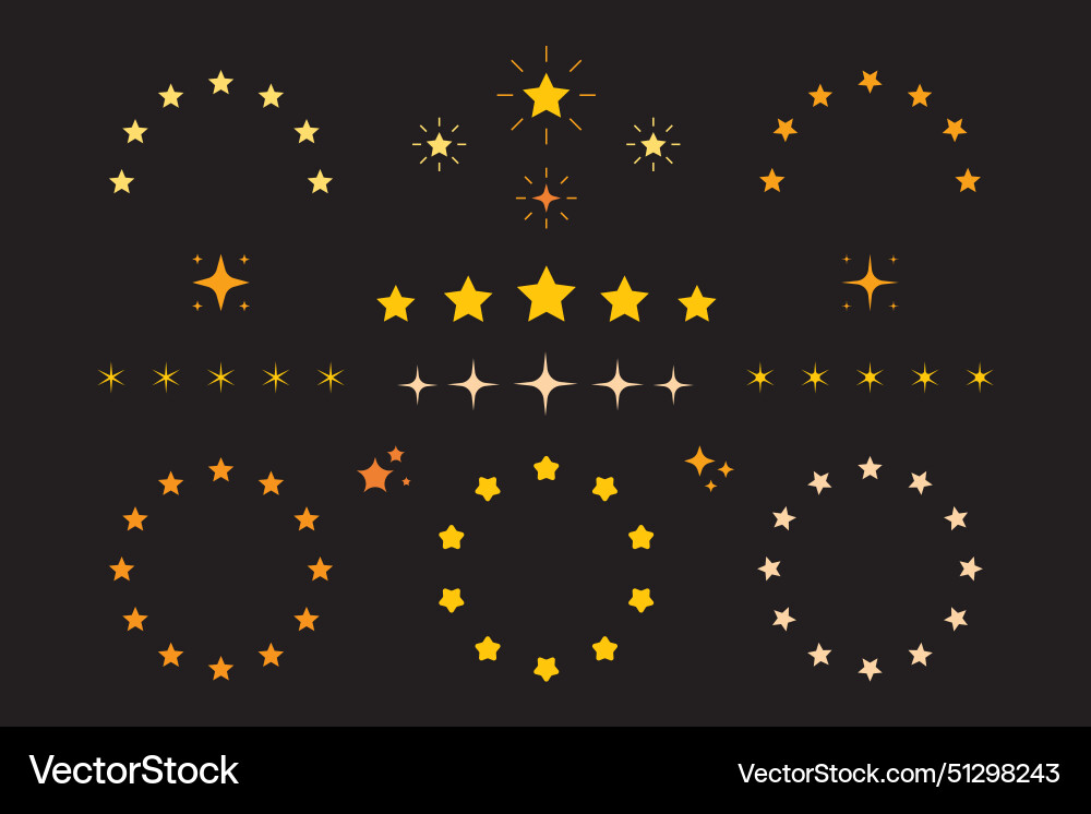 Star shape decoration collection Royalty Free Vector Image