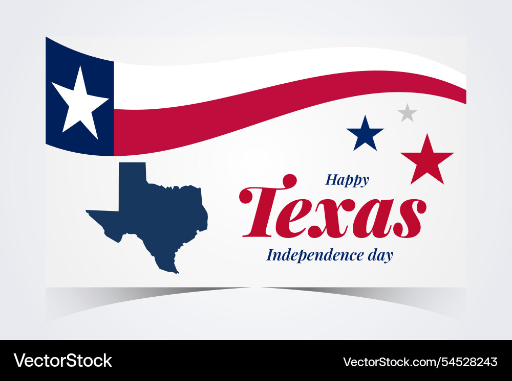 Texas independence day banner happy Royalty Free Vector