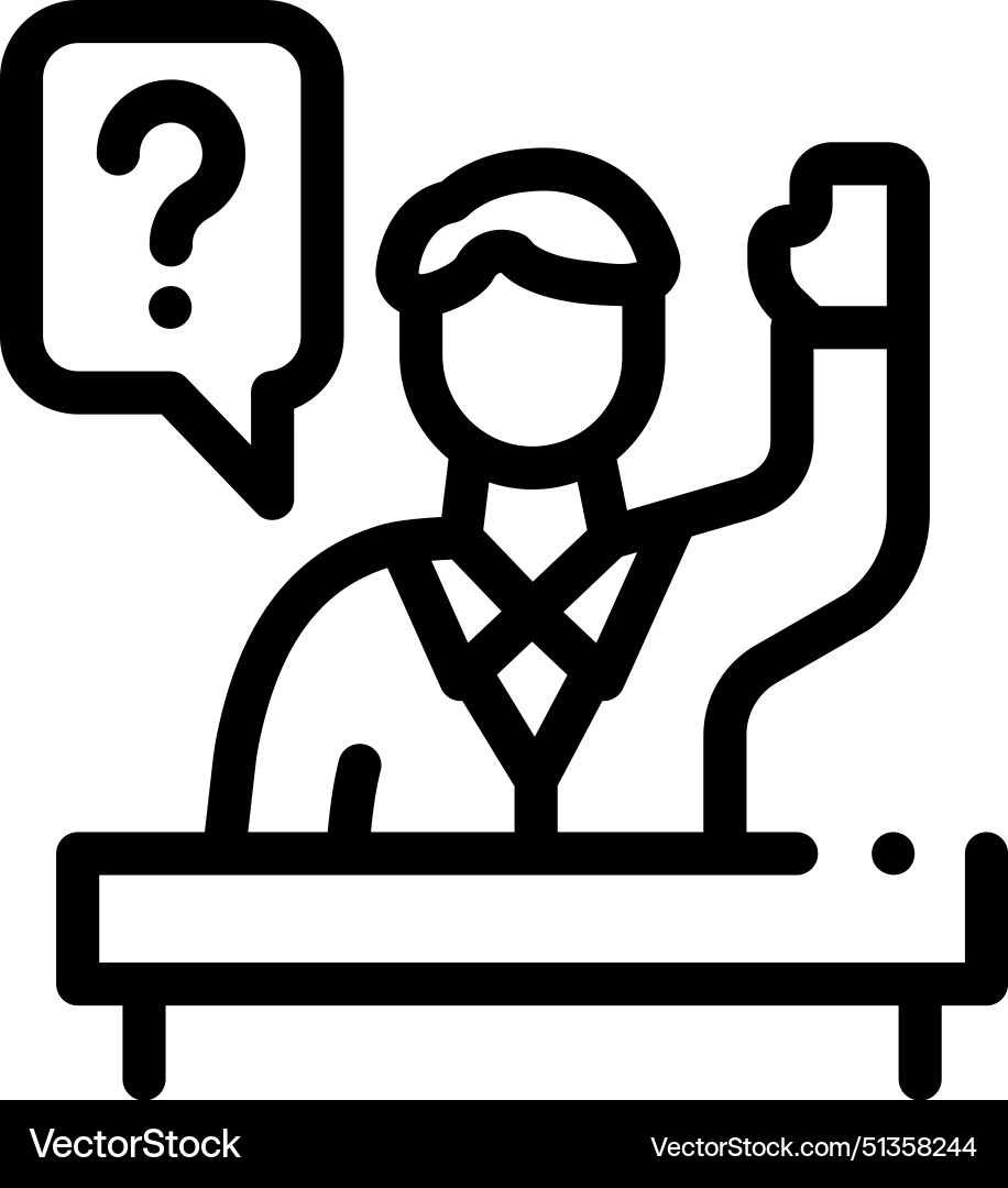 Auctioneer icon thin linear style design isolated Vector Image