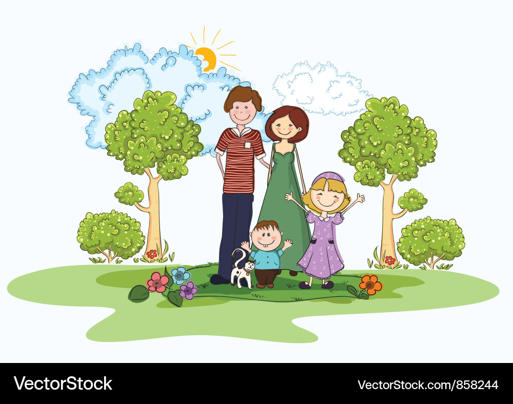 Cartoon family background Royalty Free Vector Image