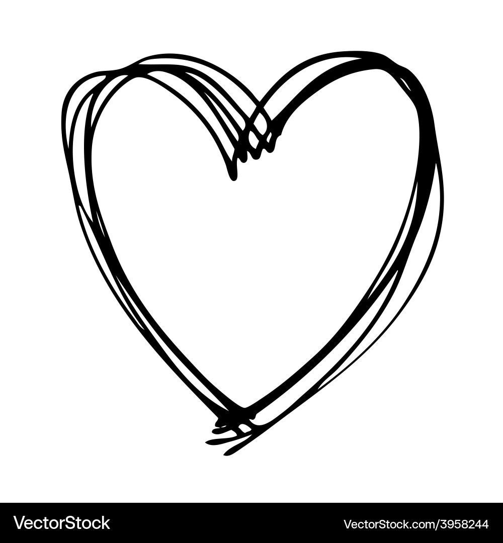 Heart doodle Royalty Free Vector Image - VectorStock
