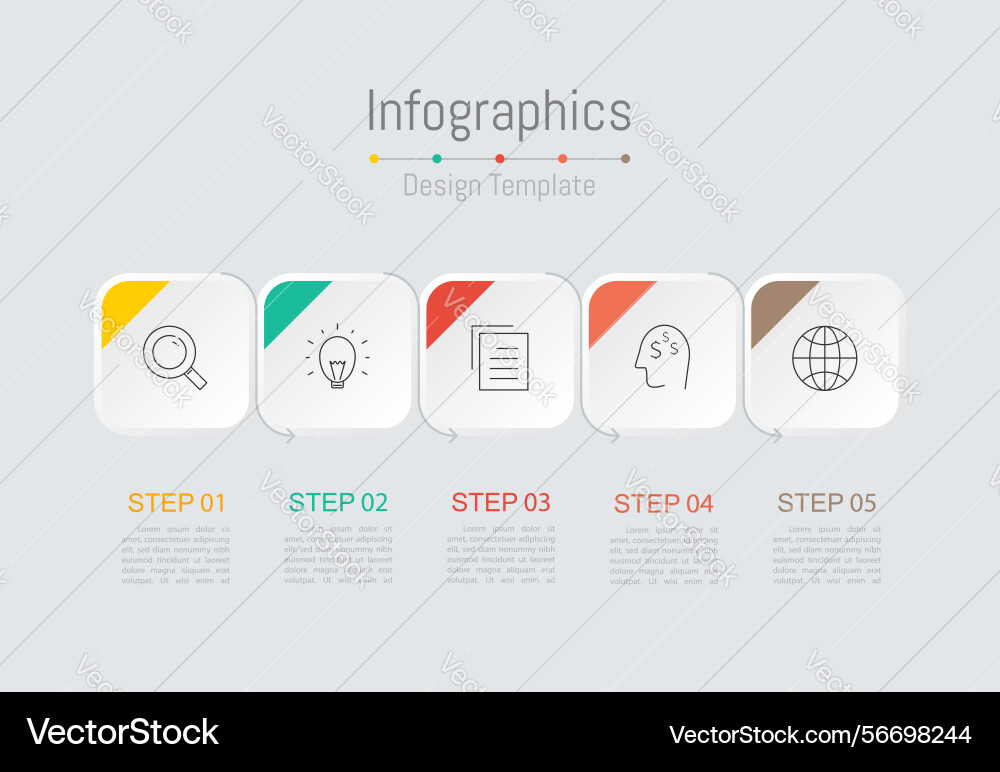 Infographic 5 options design elements Royalty Free Vector