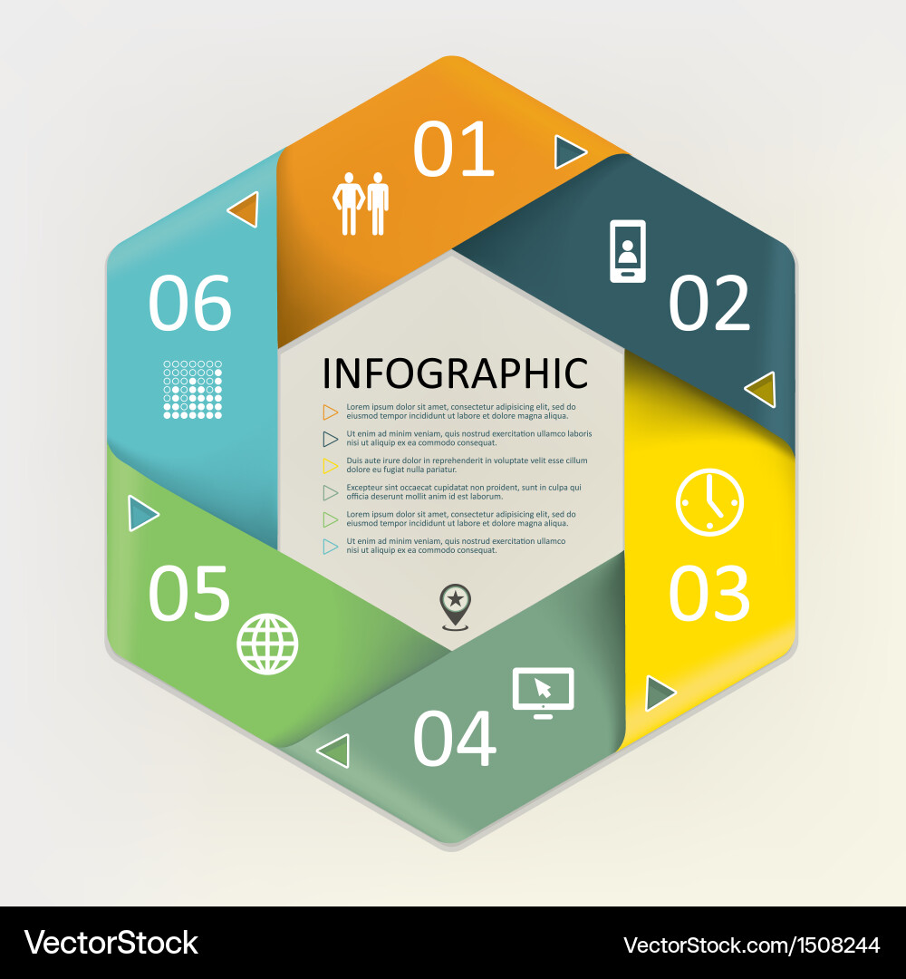 Infographic - six steps process Royalty Free Vector Image