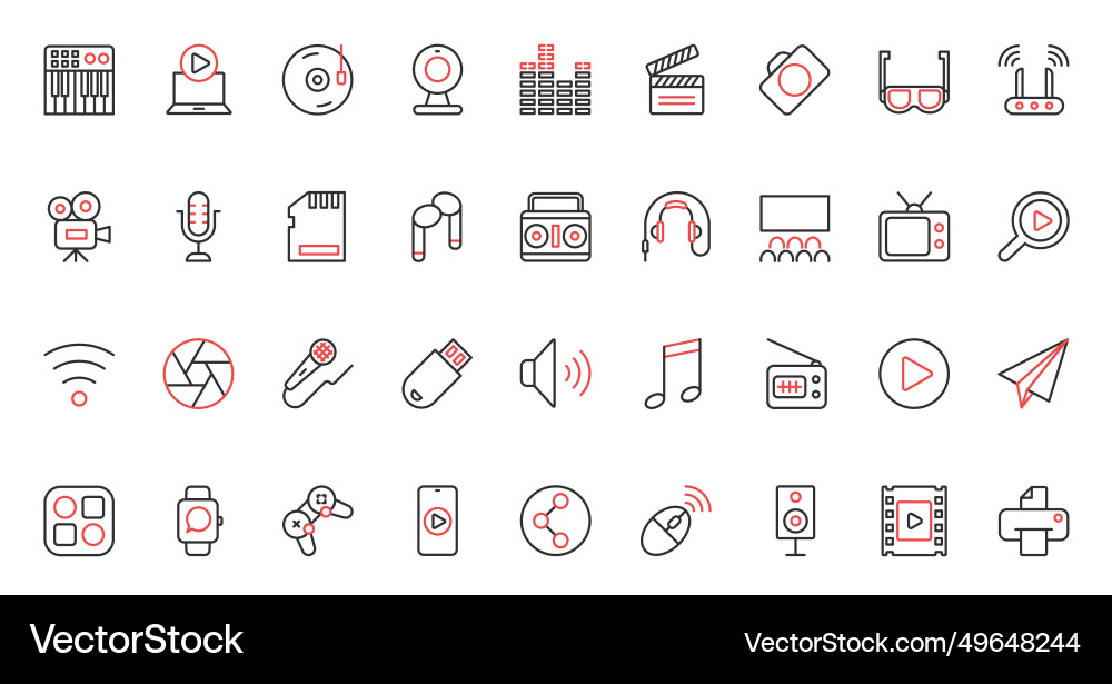 Multimedia content equipment and entertainment Vector Image