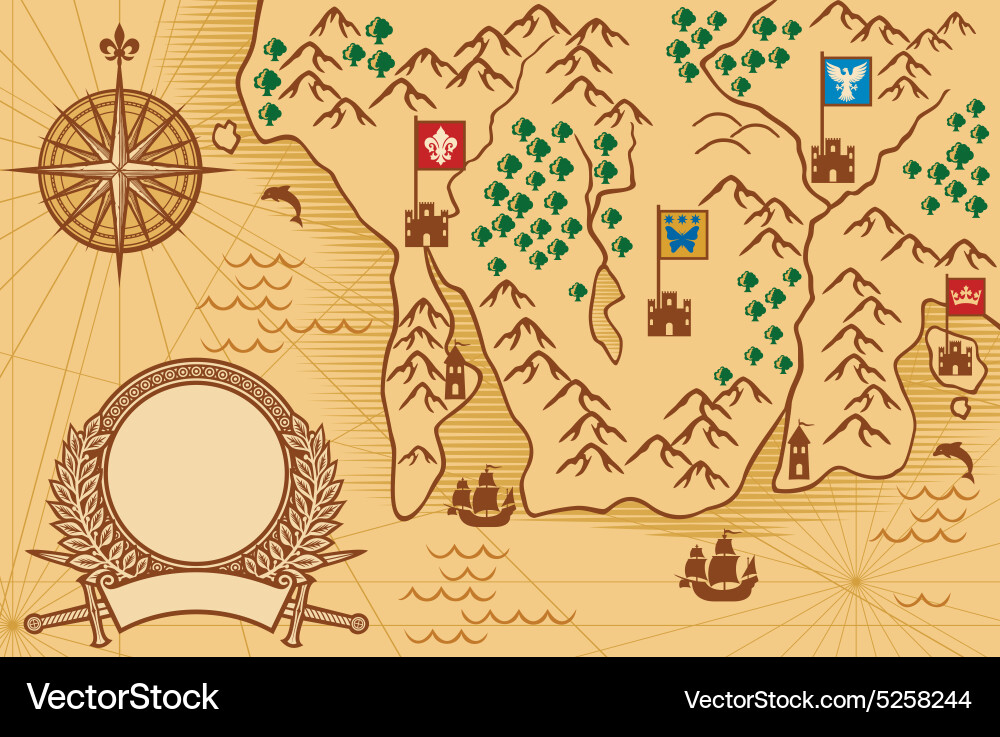 Old map Royalty Free Vector Image - VectorStock