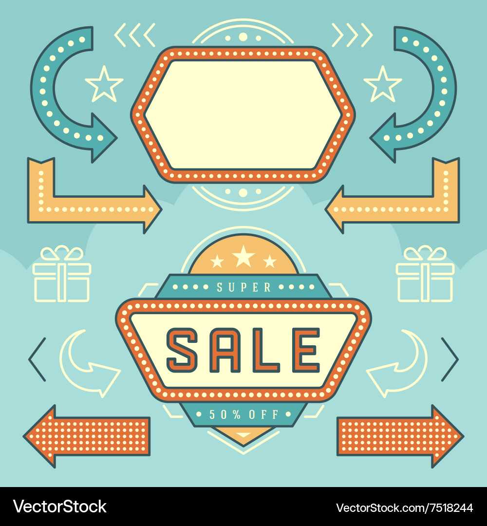 Retro Sign Elements - 1950s Style Royalty Free Vector Image