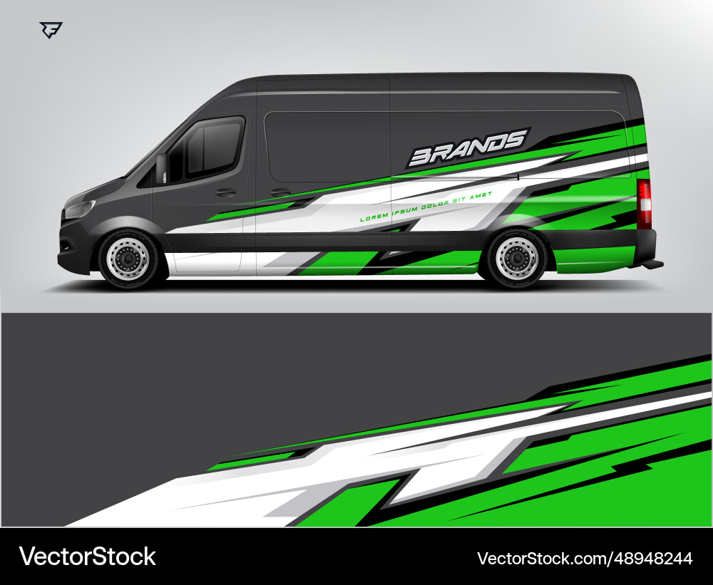 Van wrap design abstract geometric Royalty Free Vector Image