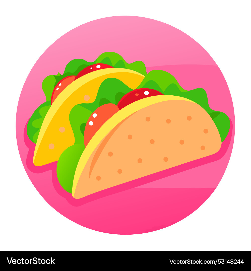 Vibrant tacos on pink Royalty Free Vector Image