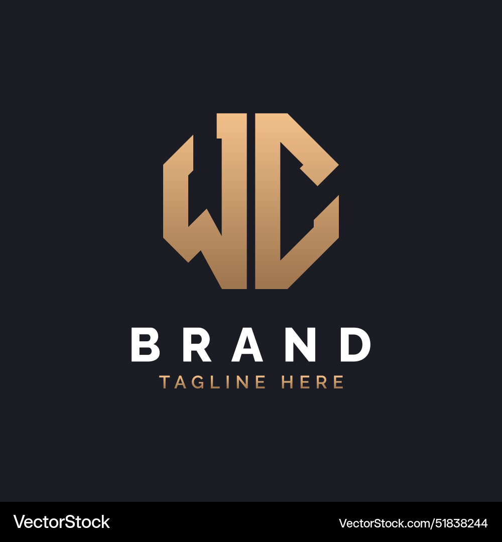 Wc logo design modern minimal elegant and luxury Vector Image