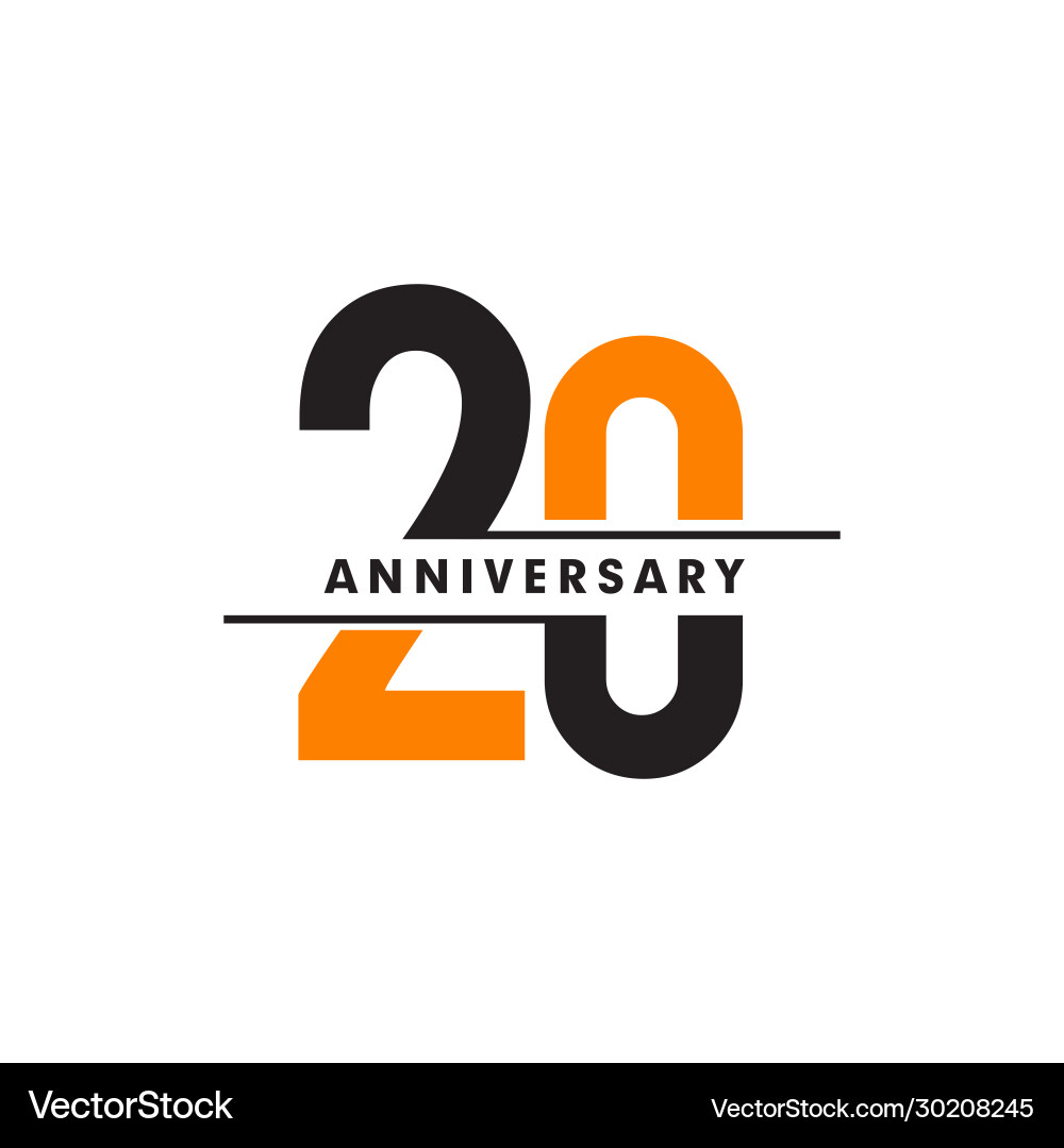 20th celebrating anniversary emblem logo design Vector Image