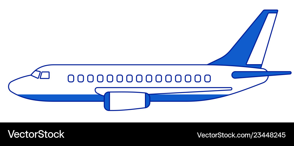 Aeroplane side view Royalty Free Vector Image - VectorStock
