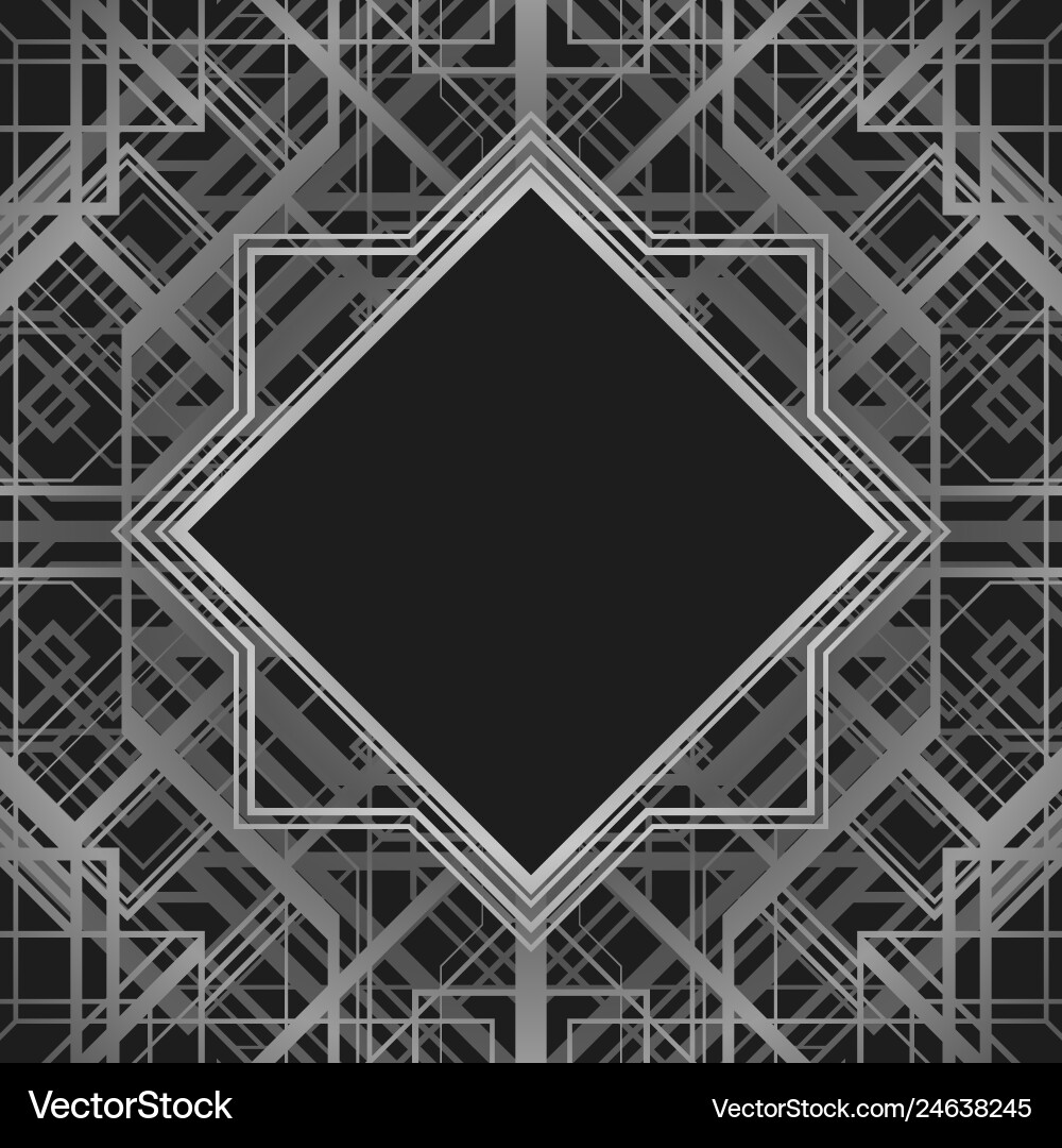 Art deco style geometric frame border design gold Vector Image
