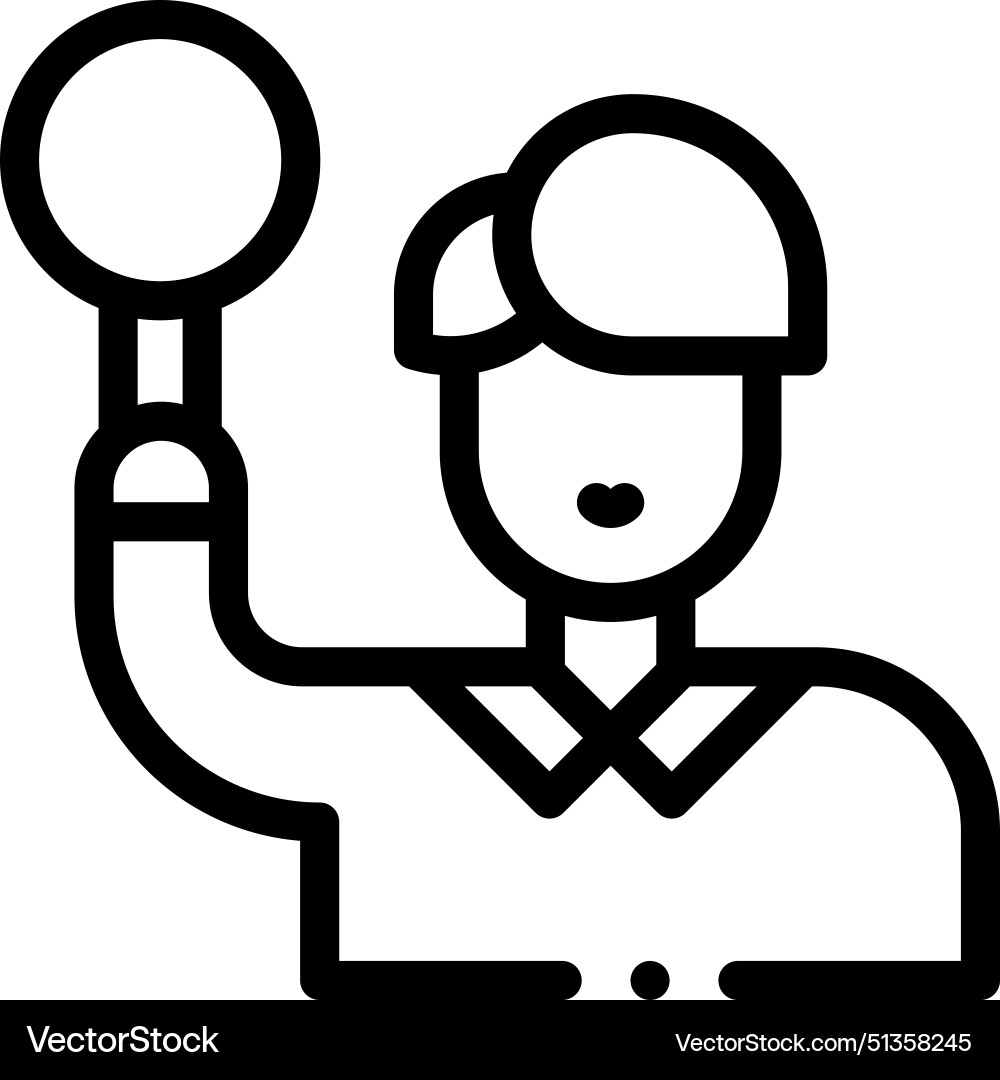 Auctioneer icon thin linear style design isolated Vector Image