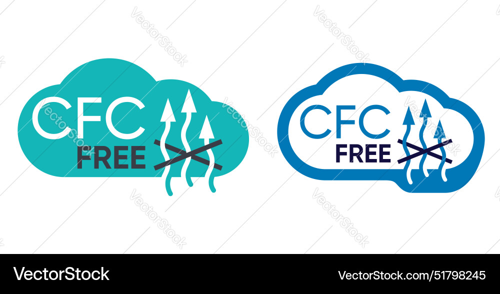 Cfc free sticker - freon aerosol inhaler compound Vector Image