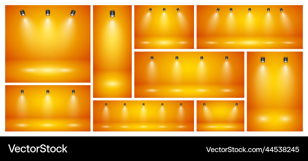 Empty orange studio abstract backgrounds Vector Image