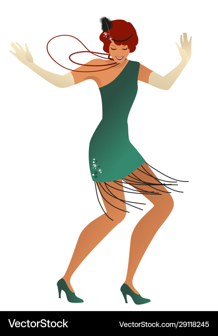 Flapper Girl Dancing in Style Royalty Free Vector Image