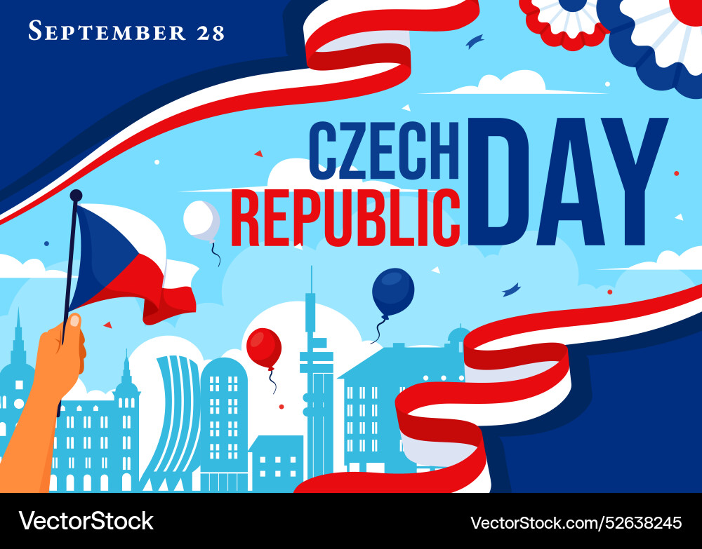 Happy czech republic national day on september Vector Image