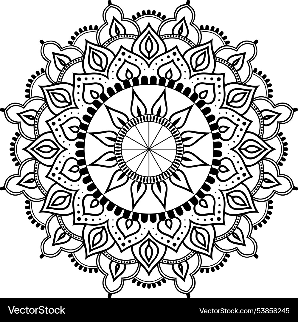 Indian mandala art design Royalty Free Vector Image