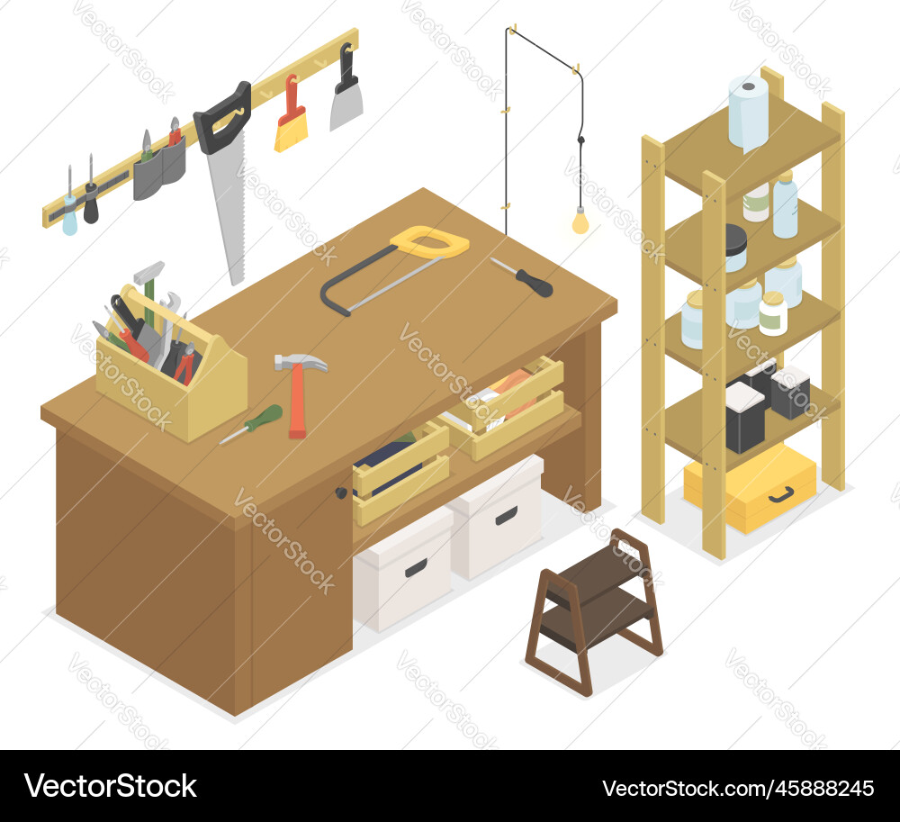 Modern Carpentry Workshop Royalty Free Vector Image