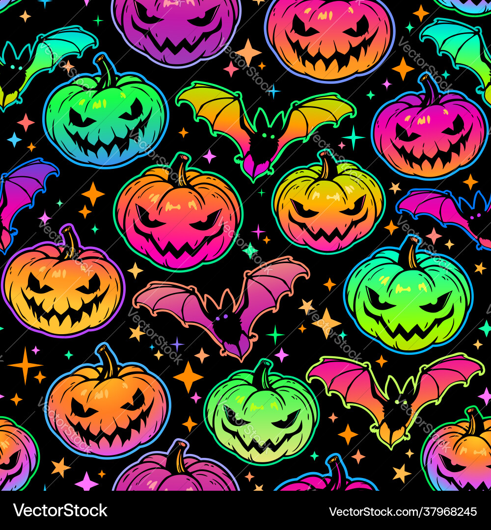 Seamless pattern bright multicolored halloween Vector Image