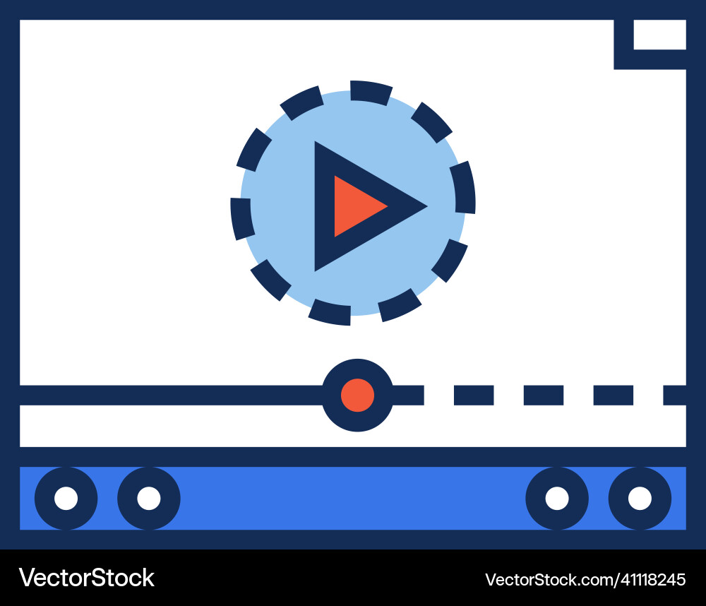 Video player icon media stream app screen Vector Image