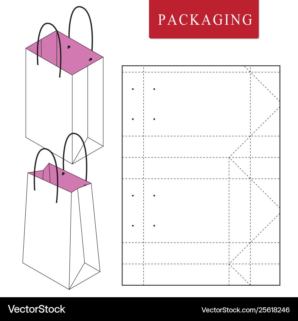 Bag Packaging Template - Flat Lay Royalty Free Vector Image
